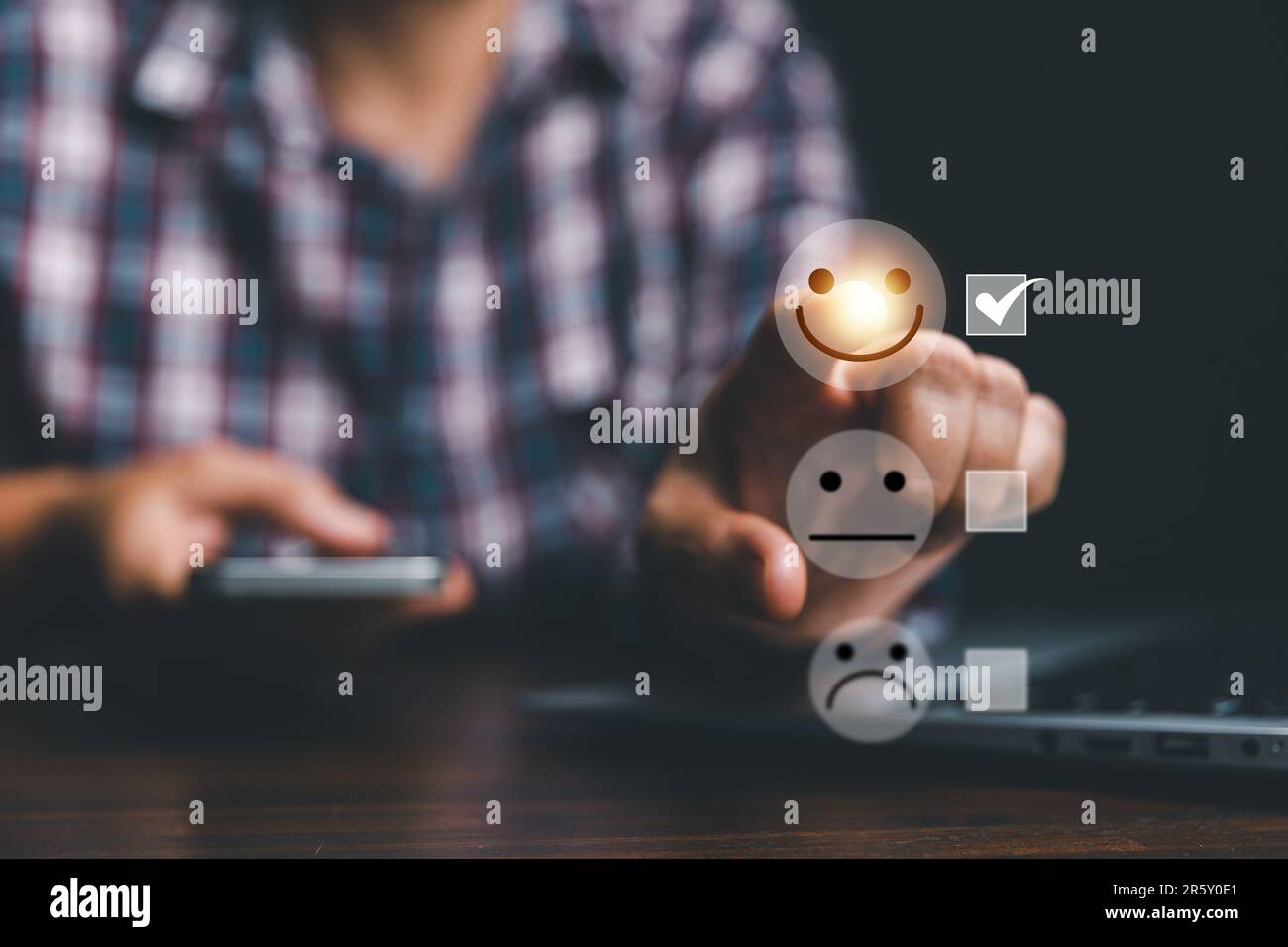 Customer experience with customer service and satisfaction concept ...