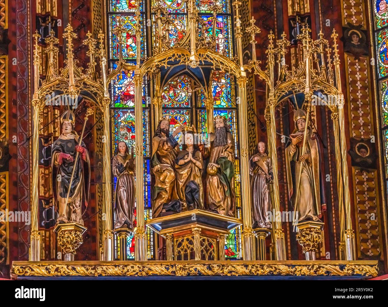 Mary Jesus God Statues Altar Stained Glass St Mary's Basilica Church ...
