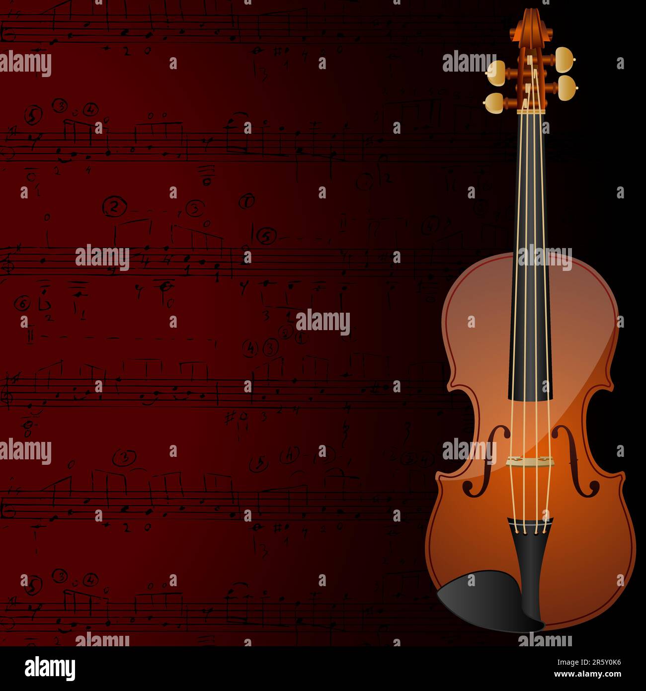 Vector background with a violin and musical notes Stock Vector Image ...
