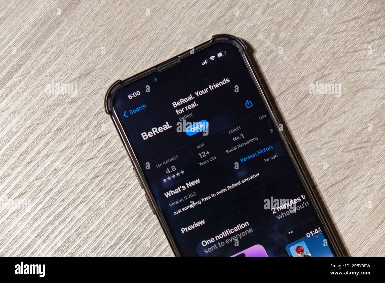 Gdansk Poland - October 2022. Smartphone with BeReal social media app ...