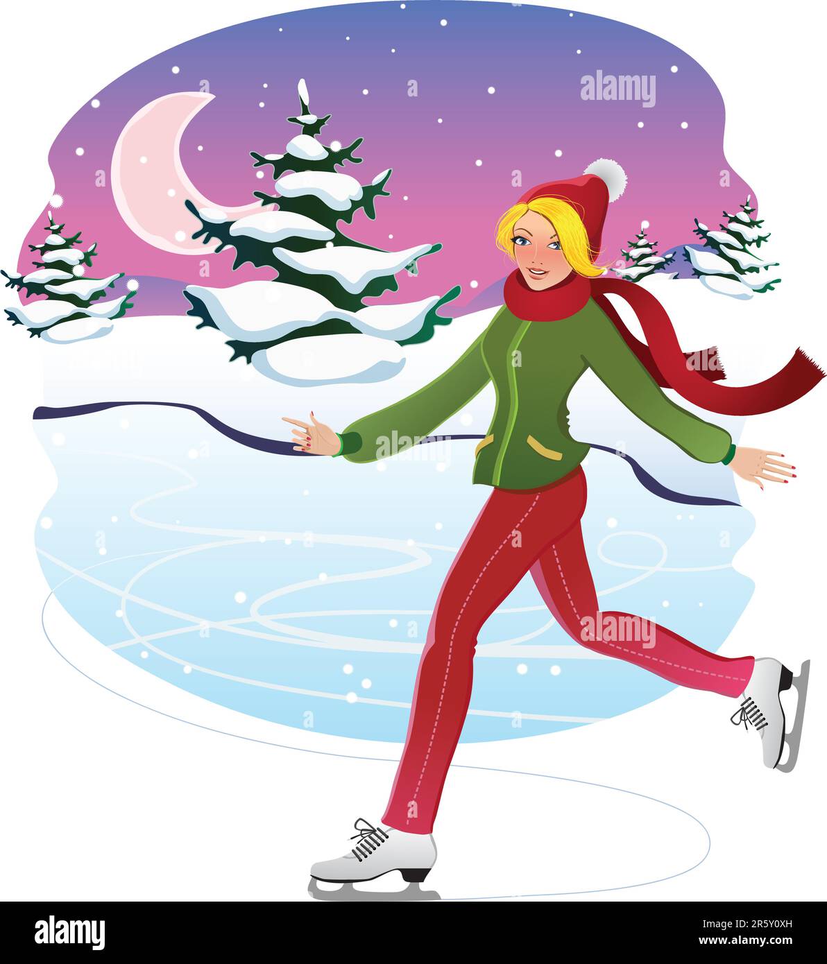 Skate on skating rink Stock Vector Images - Alamy