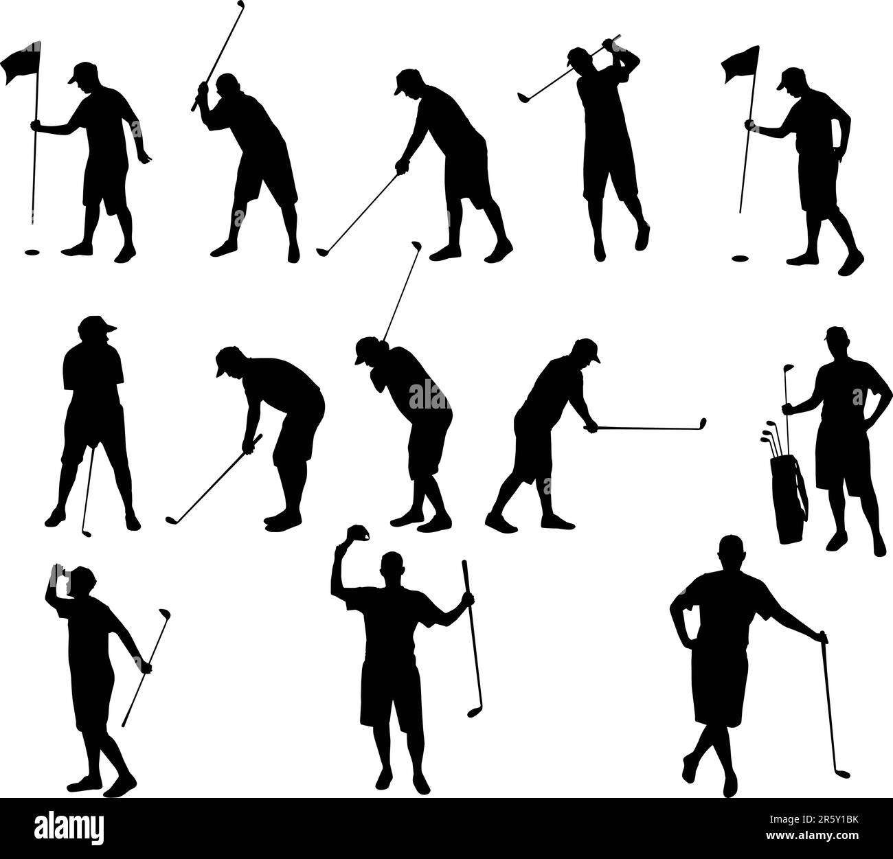 Golf club silhouettes hi-res stock photography and images - Alamy