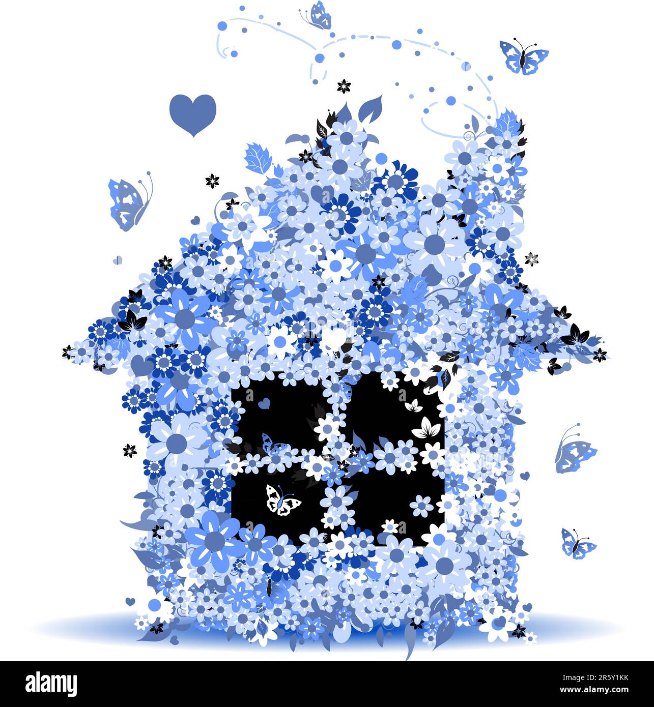 Floral house, vector illustration for your design Stock Vector Image ...