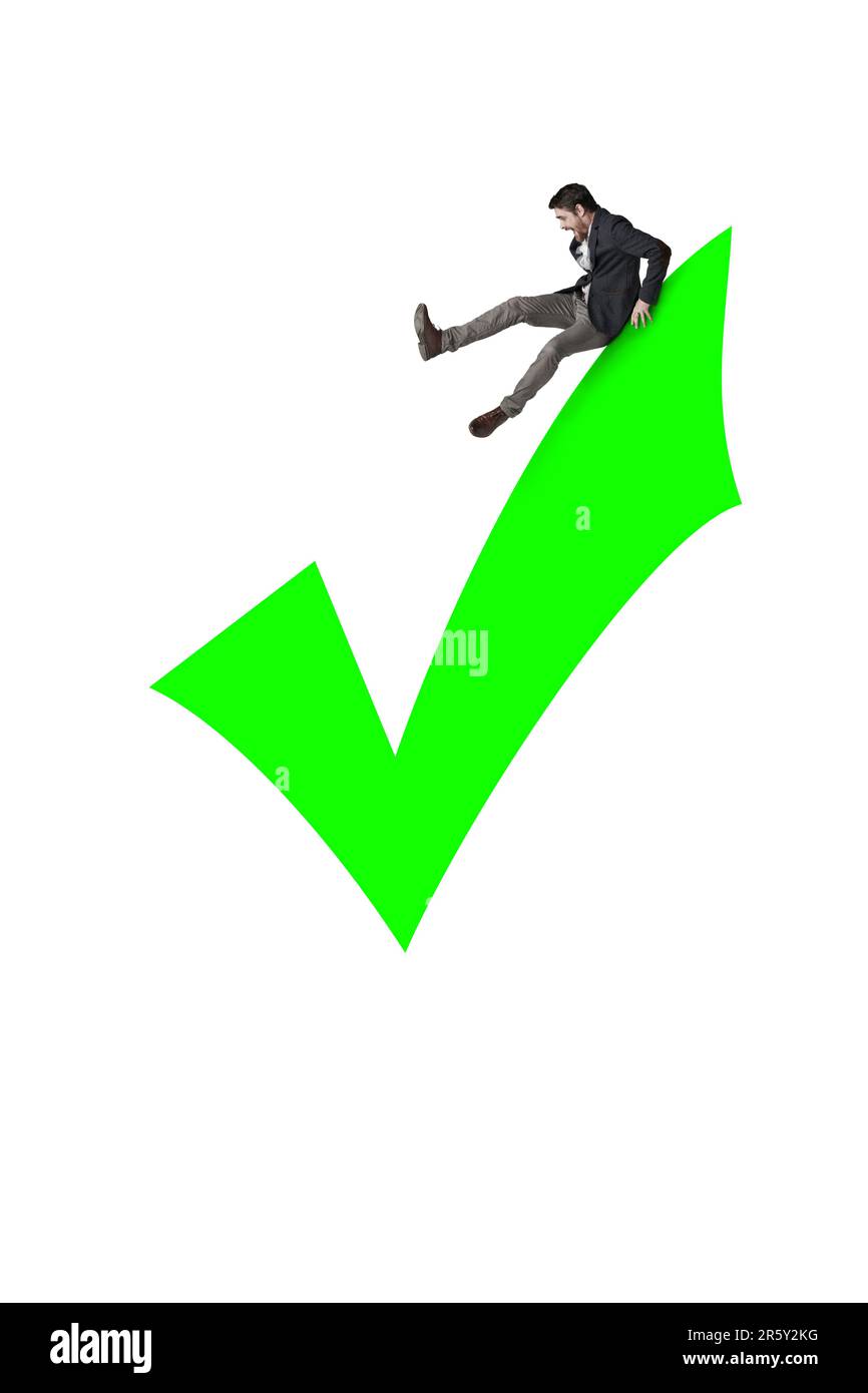 A big investment is about to pay off big time. a businessman on top of ...