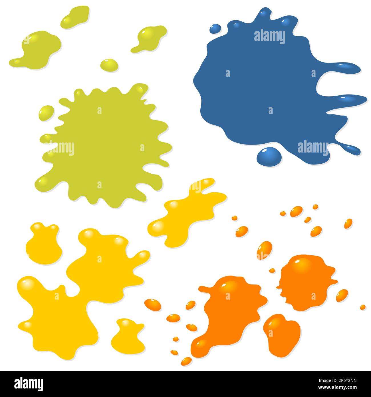 Ink drops and splashes isolated over white background Stock Vector ...