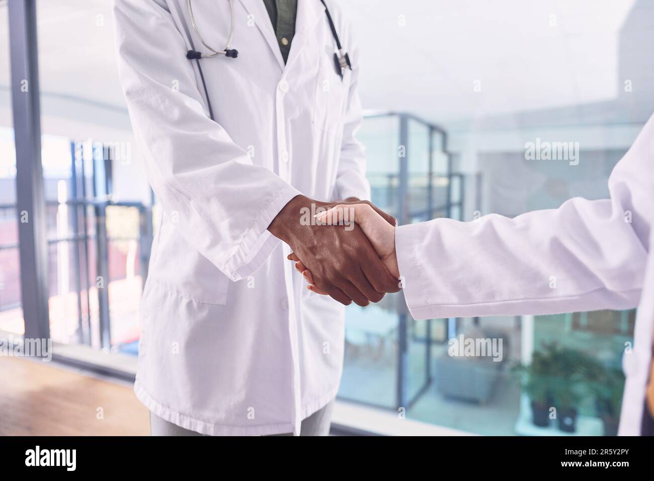 Two doctors shaking hands in a hospital hi-res stock photography and ...