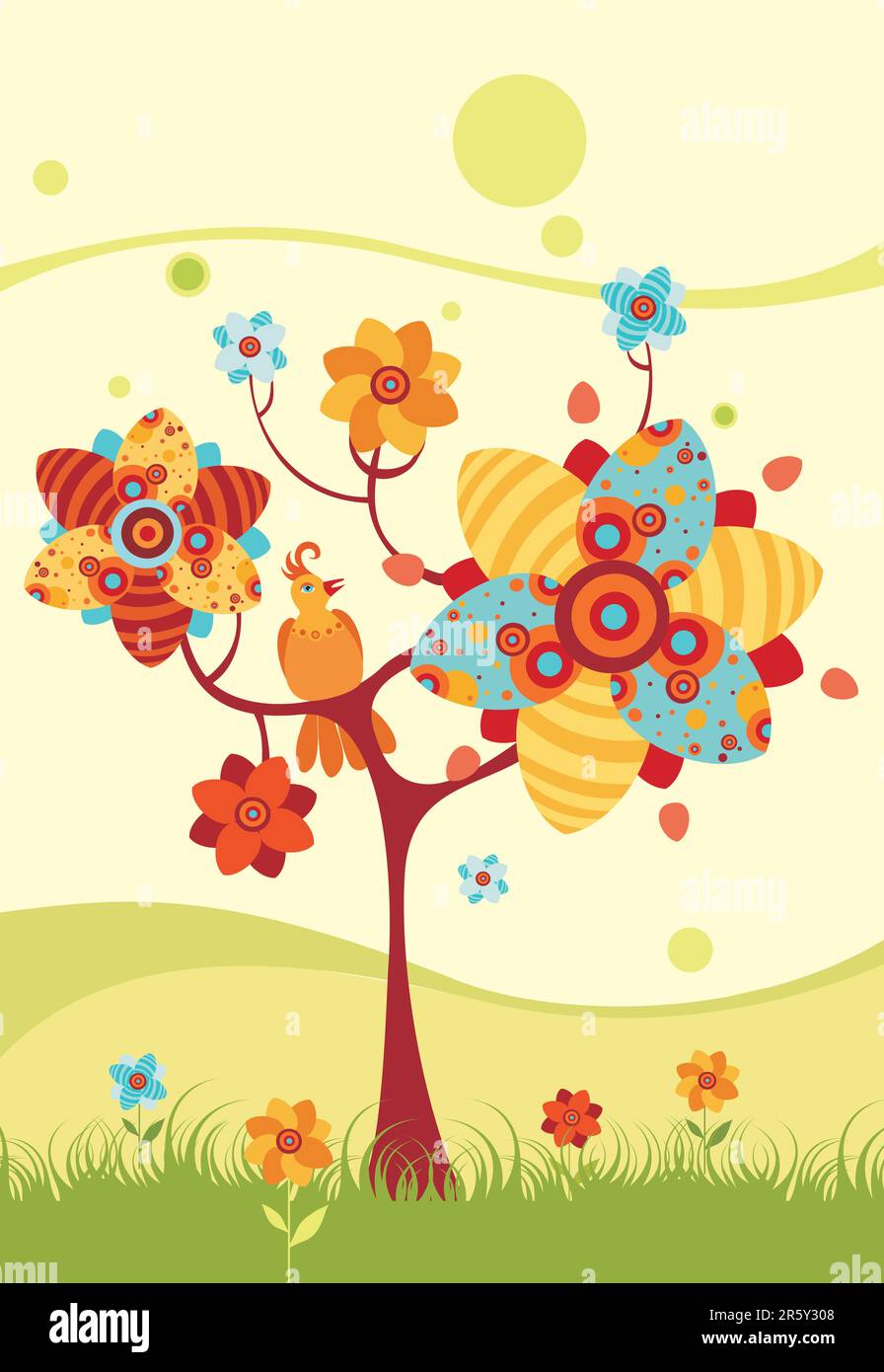 vector illustration of a easter tree Stock Vector Image & Art - Alamy