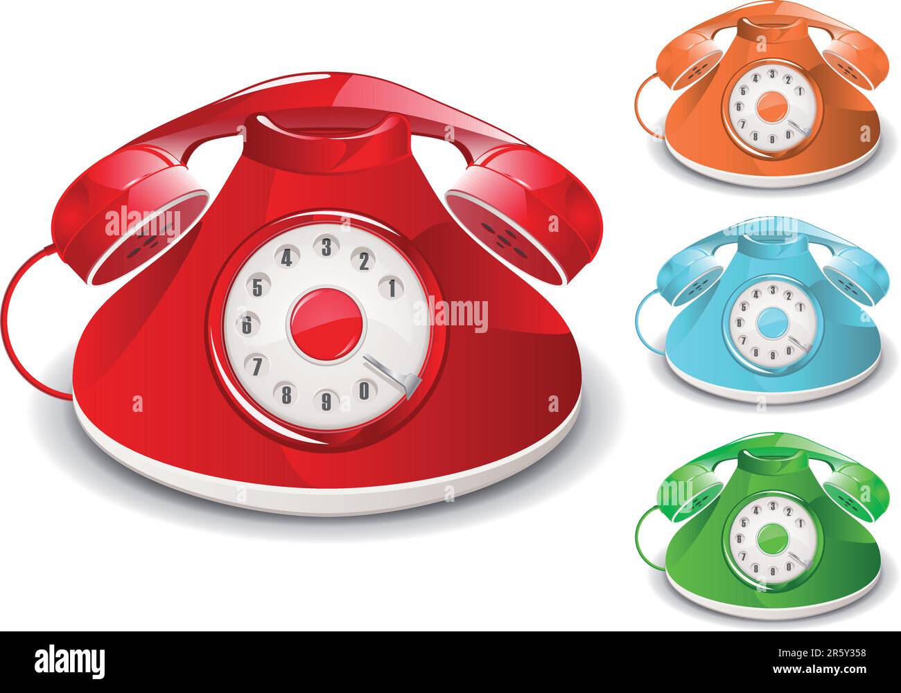 Retro Telephone Illustration (Global Swatches Included Stock Vector ...