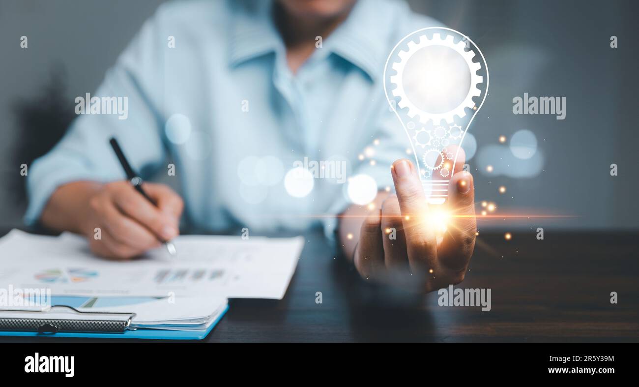 Hands holding light bulb for Concept new idea concept. Innovation and inspiration, innovative ...