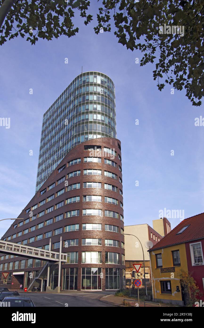 Office building, Channel Tower, Hamburg-Harburg, Germany Stock Photo ...