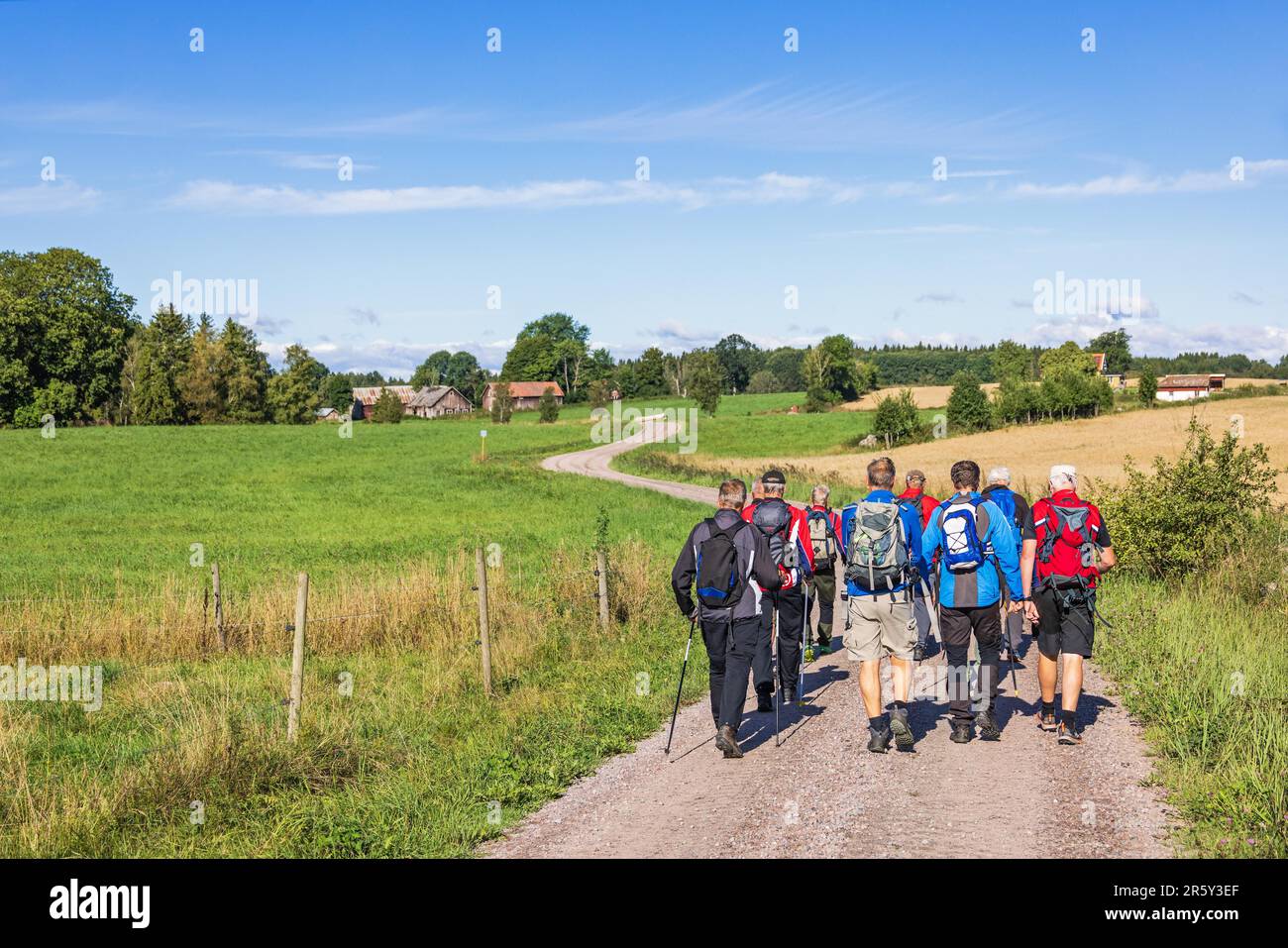 Group walking on country road hi-res stock photography and images - Alamy