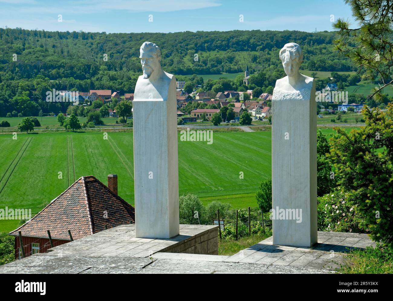 Marble herms showing Max Klinger and his woman Gertrud, access to Max ...
