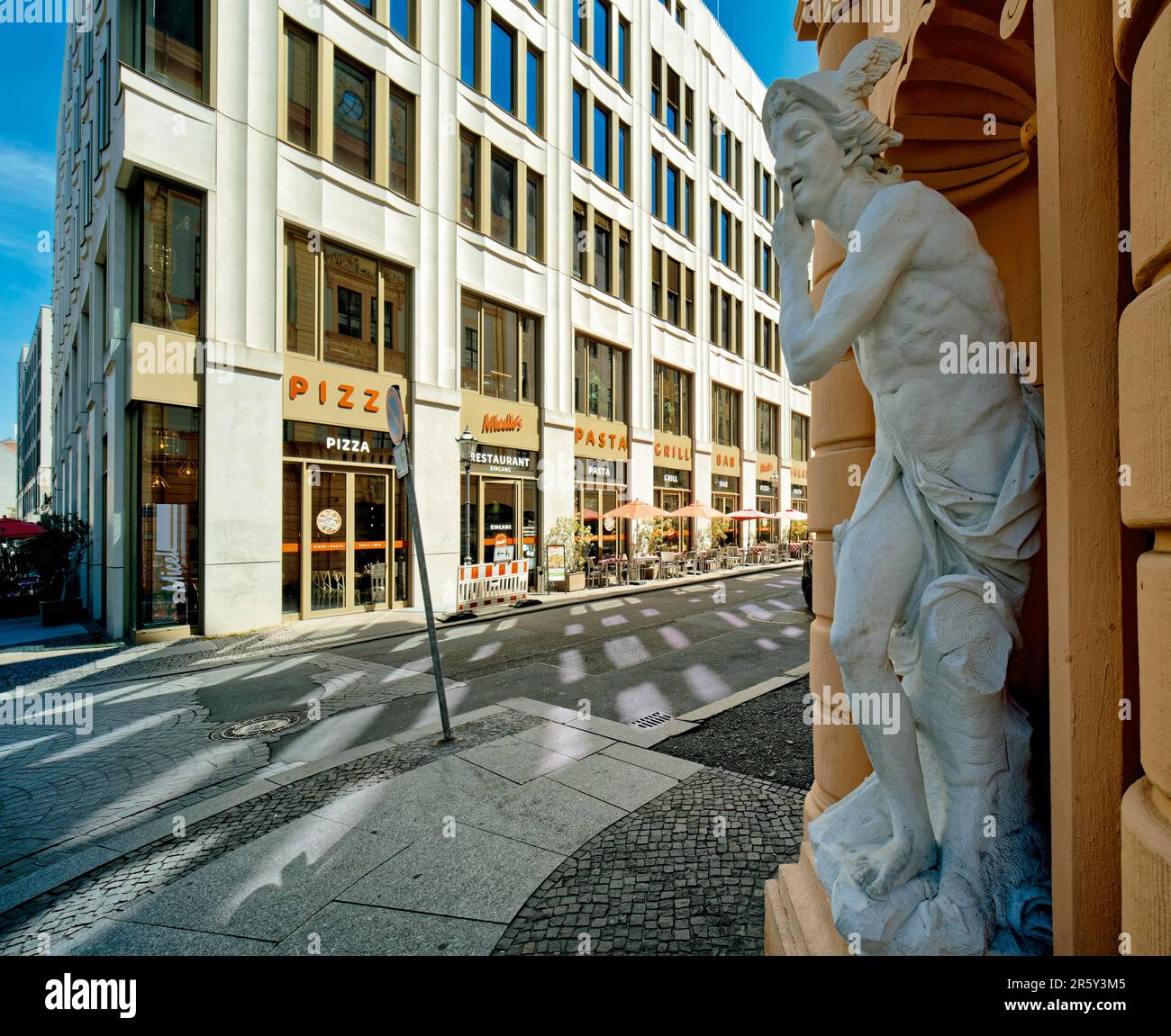 Statue of Hermes, patron god of travellers and merchants, Romanushaus ...