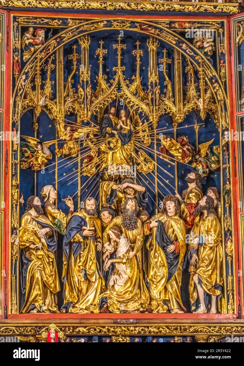 Colorful Veit Stoss Triptych St Mary's Basilica Church Krakow Poland ...