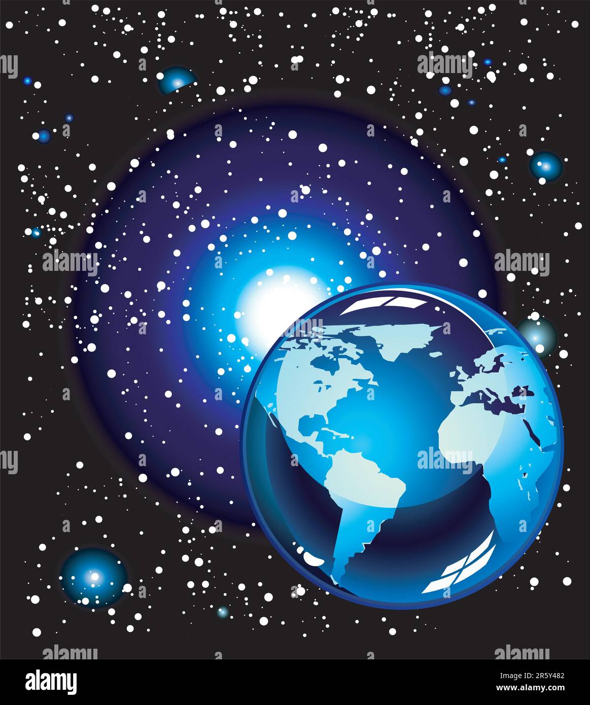 Earth planet sun stars Stock Vector Images - Alamy