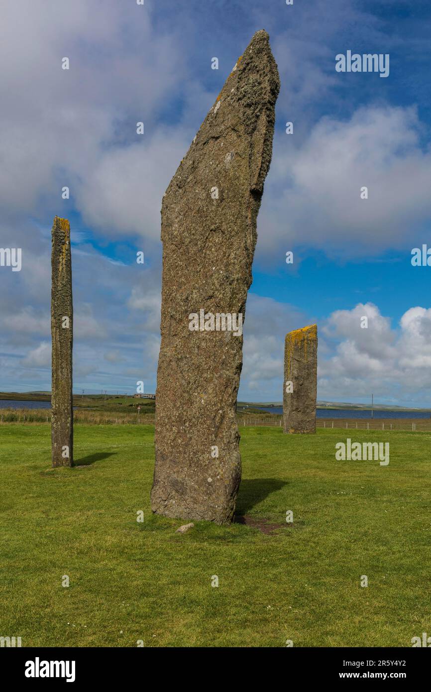 Standing stones of Stennes, Orkneys, Scotland, United Kingdom Stock ...