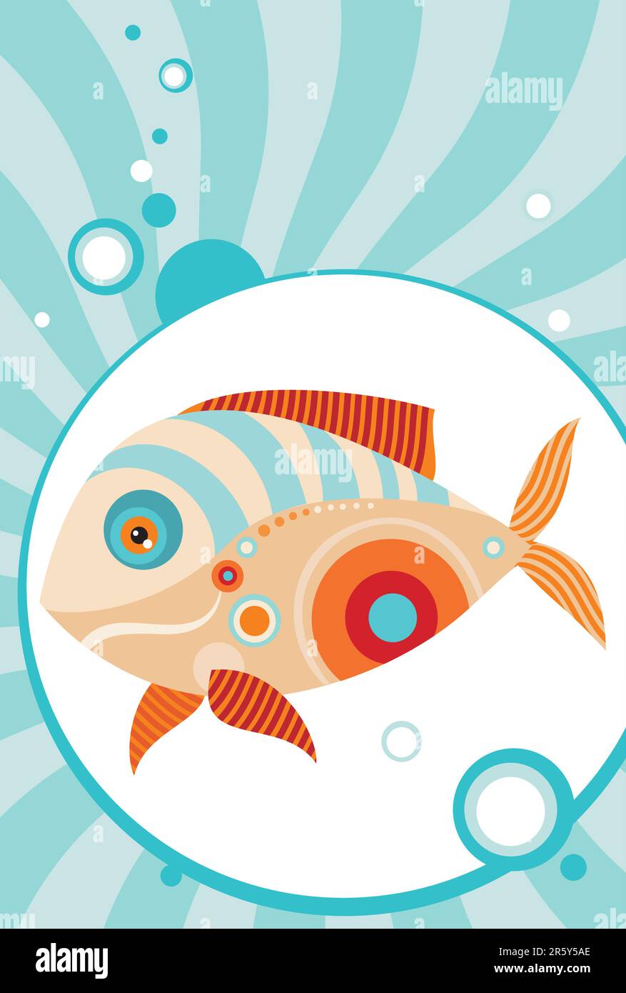 vector illustration with a two fishes Stock Vector Image & Art - Alamy