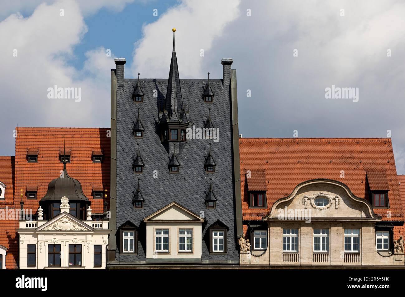 Baarmanns Hof with striking slate-roofed, steep, high roof, heritage ...