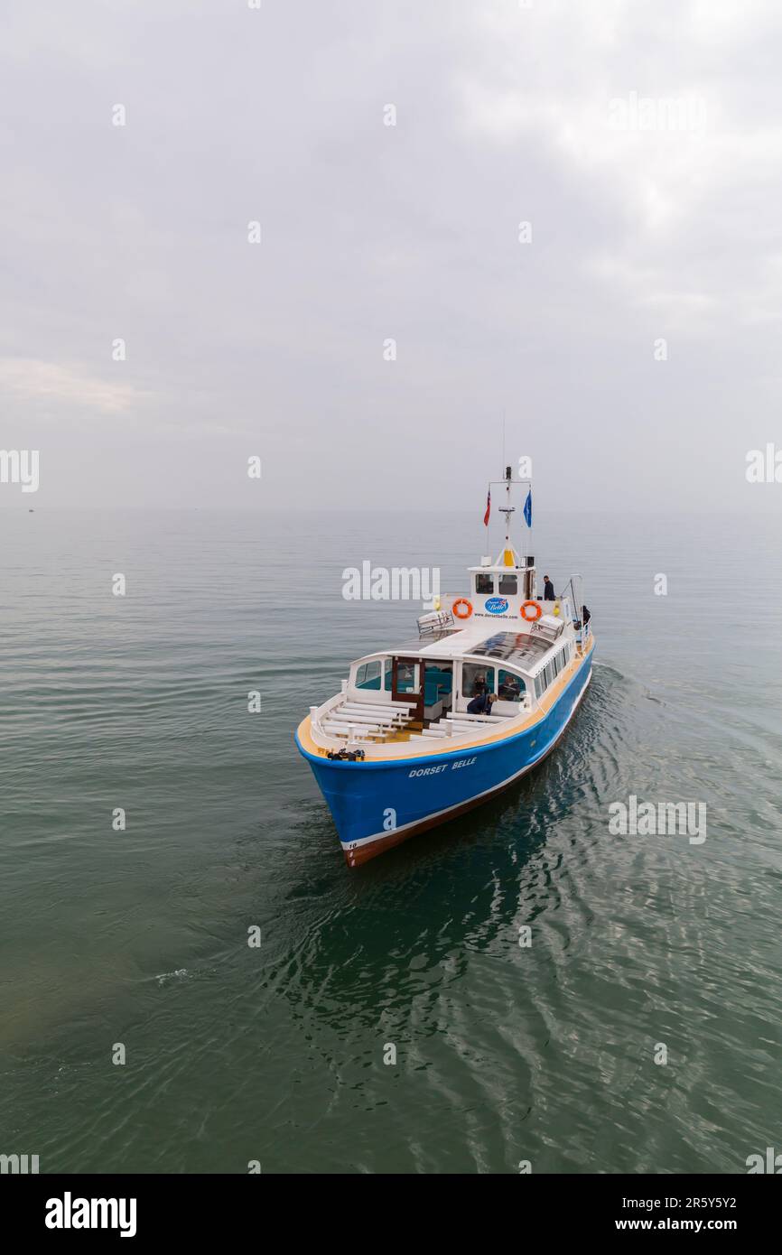 The horizon is barely visible as the Dorset Belle pleasure boat sets ...