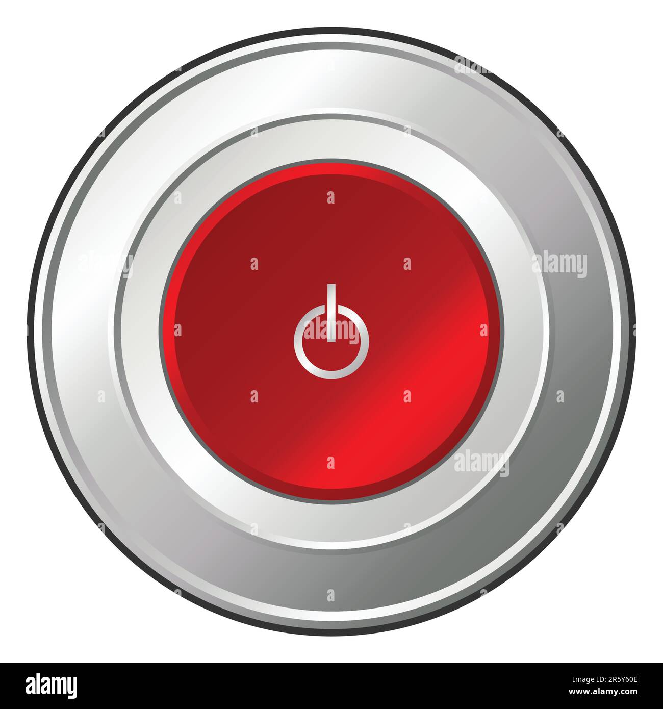 Metallic and ruby red power button over white Stock Vector Image & Art ...