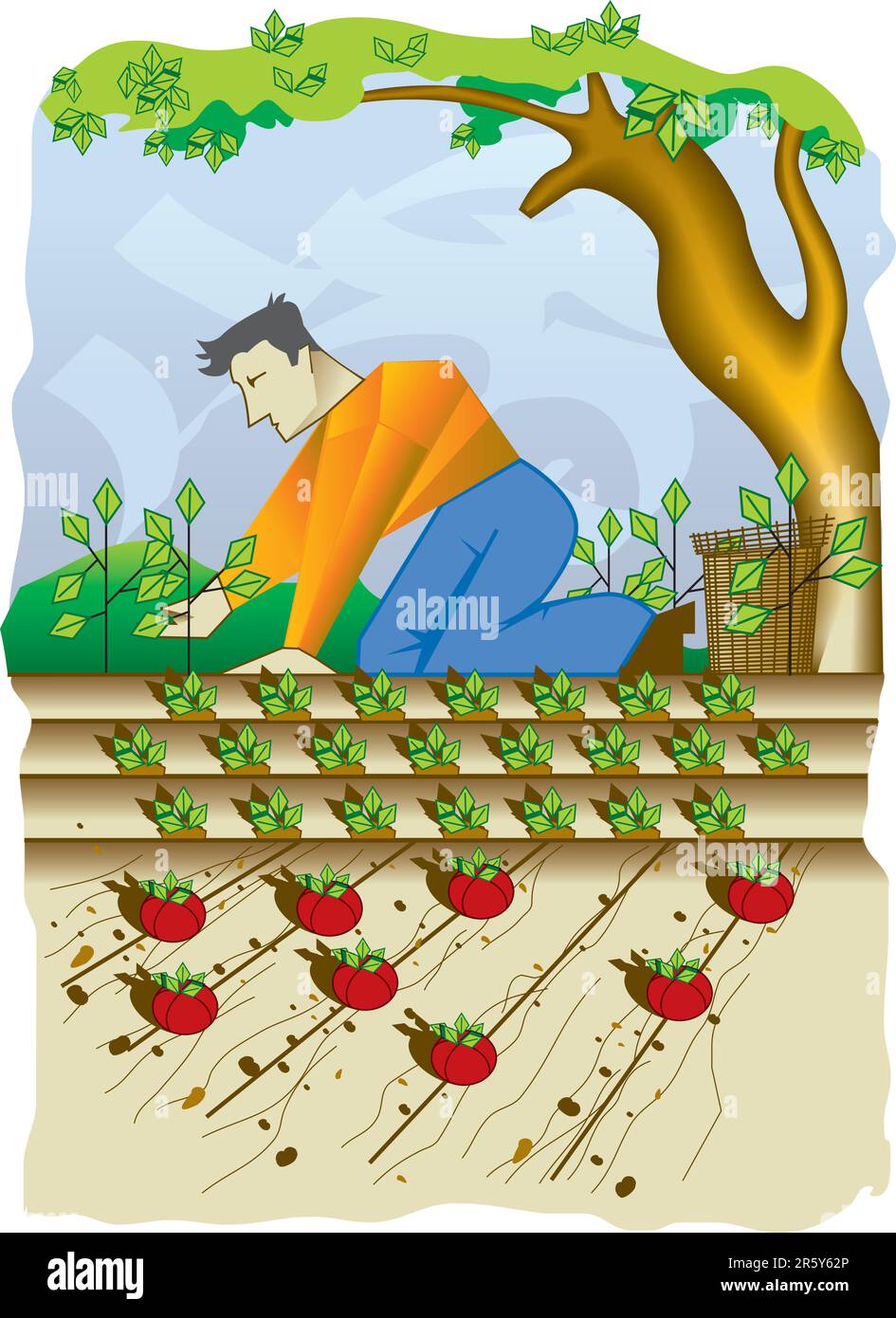 Crop farming cartoon hi-res stock photography and images - Alamy