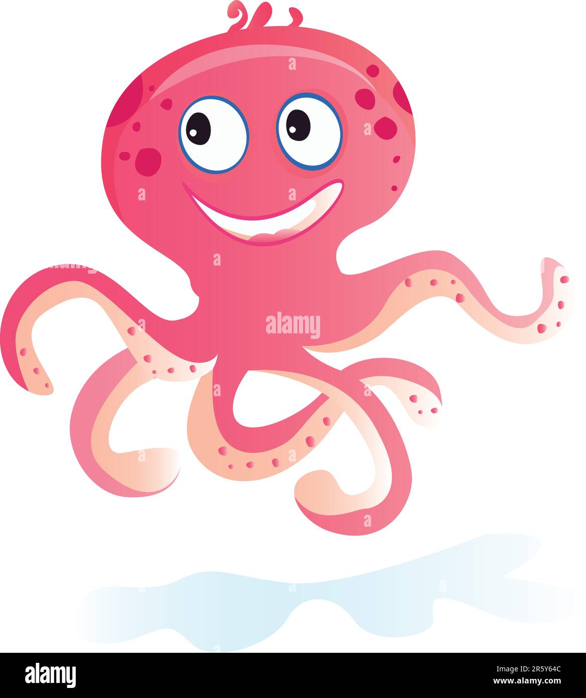 Pink Octopus. Vector Illustration of funny sea animal. See similar ...