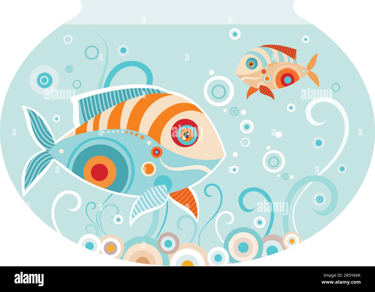 vector illustration with a two fishes Stock Vector Image & Art - Alamy