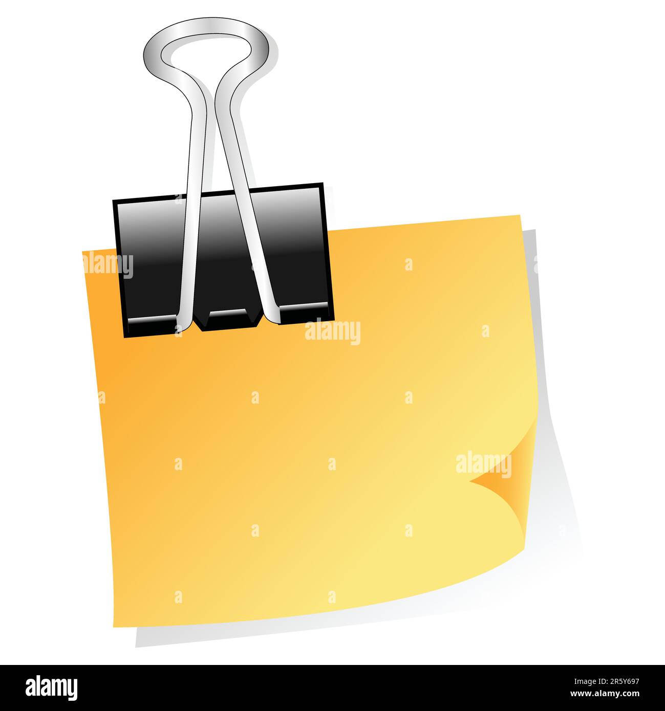Paper clip with post it note attached over white Stock Vector Image ...
