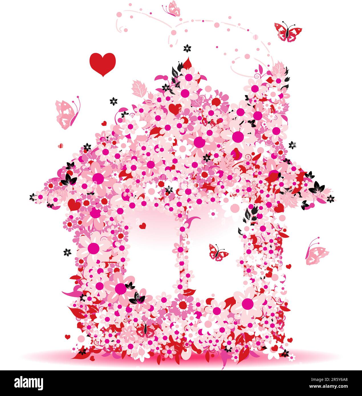 Floral house, vector illustration for your design Stock Vector Image ...