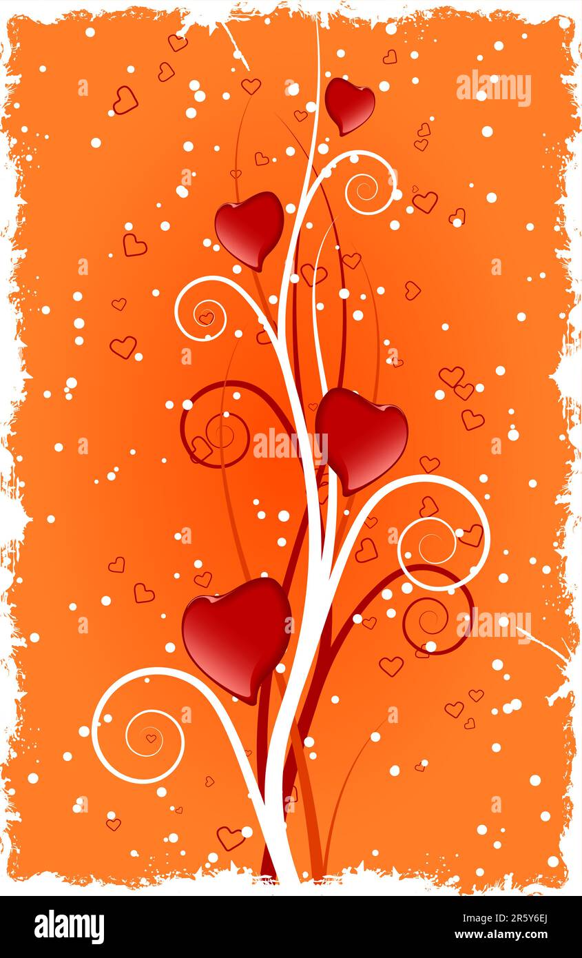 Grunge Valentine's Day Heart with swirls Vector illustration Stock ...