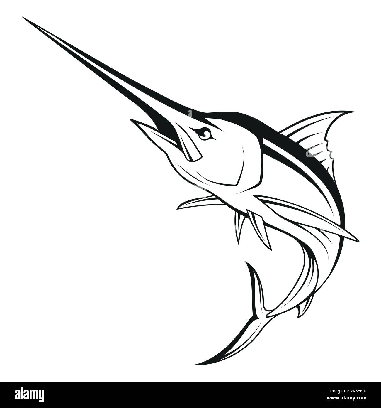 Marlin. Vector illustration of a sketch salwater marlin. Fishing ...