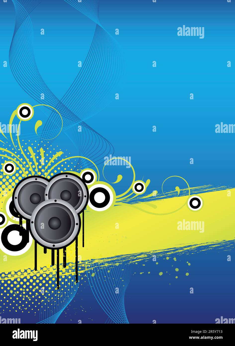 blue abstract party flyer design with ornaments Stock Vector Image ...