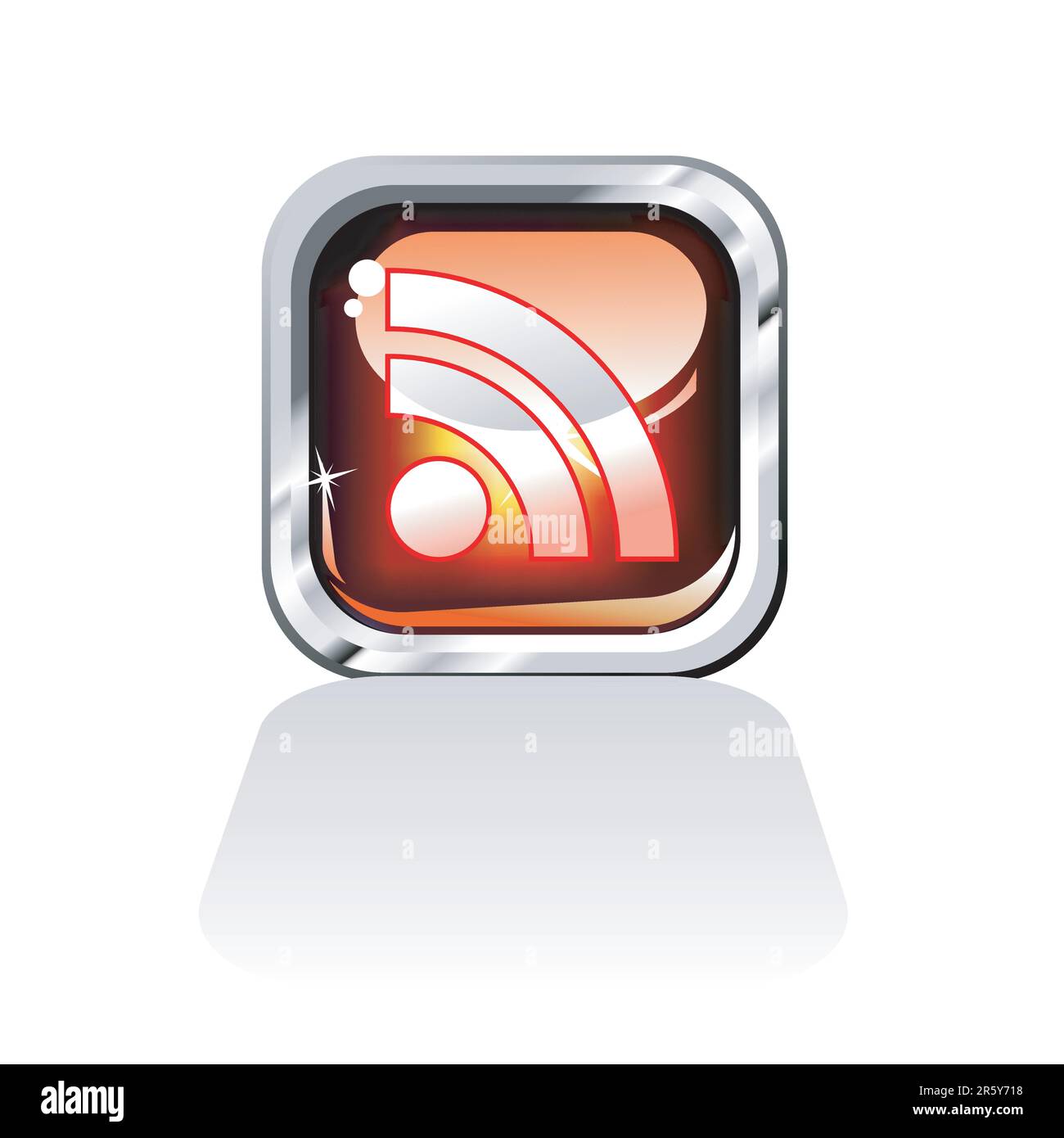 Glossy Red Rss Feed Icon Stock Vector Image & Art - Alamy