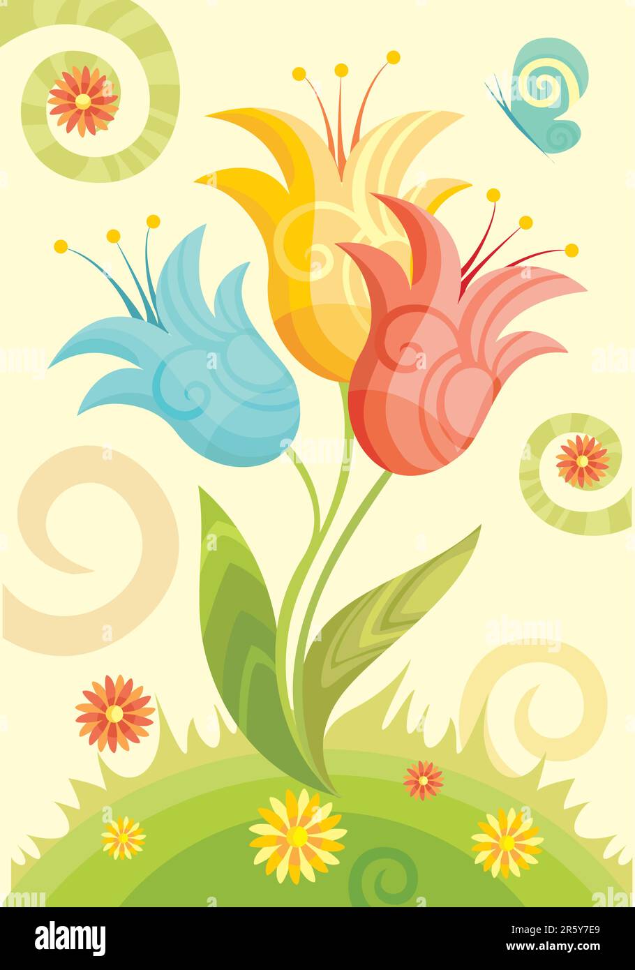 vector illustration of a beautiful spring flowers Stock Vector Image ...