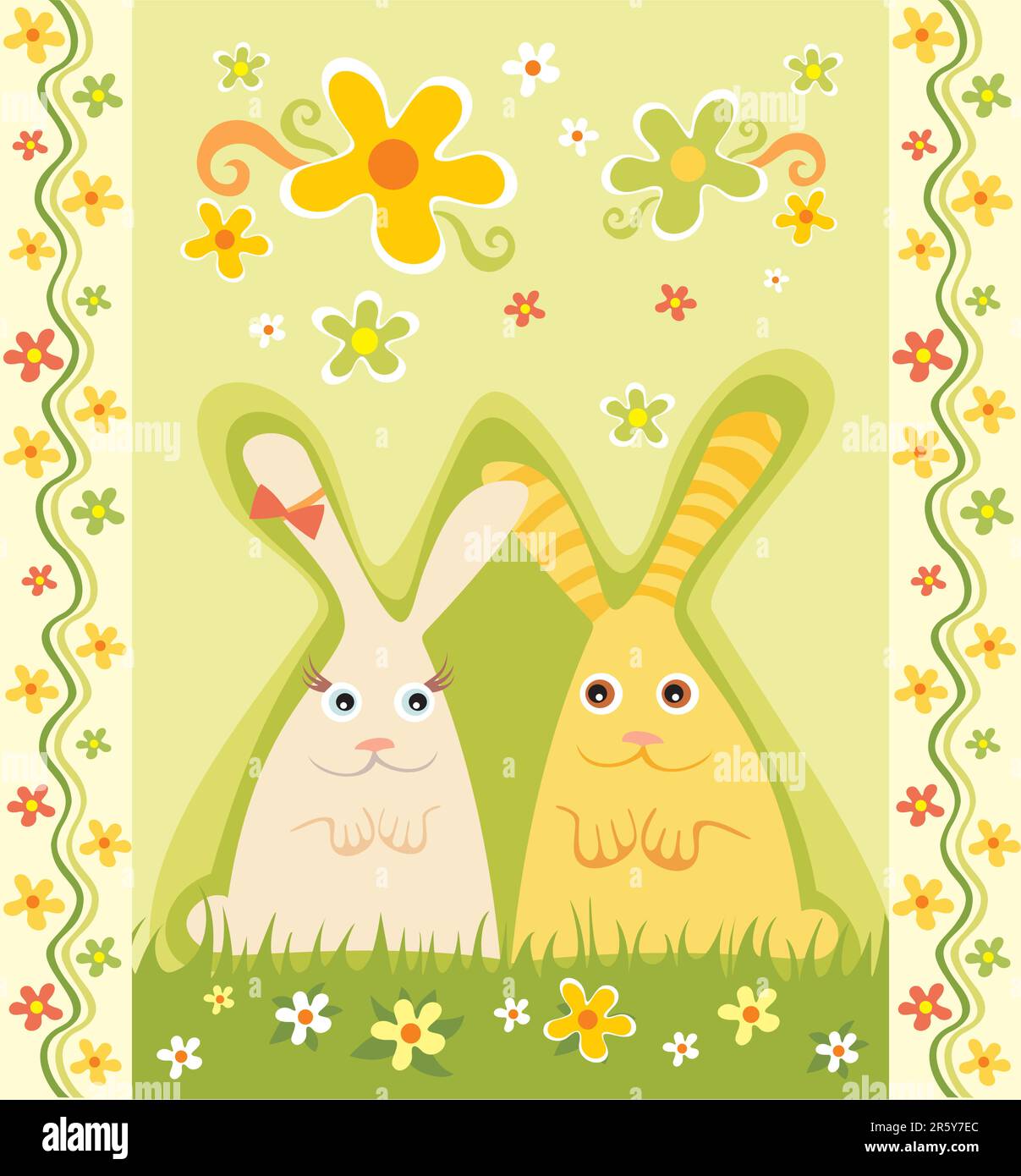 Two easter bunnies Stock Vector Images - Alamy