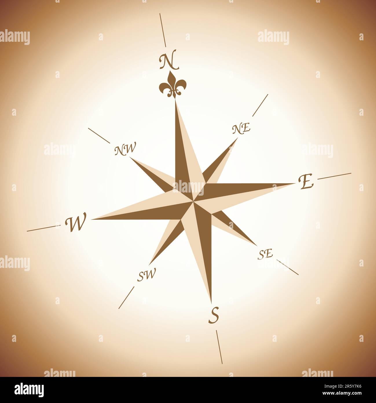 Wind rose over brownish and white gradient background Stock Vector ...