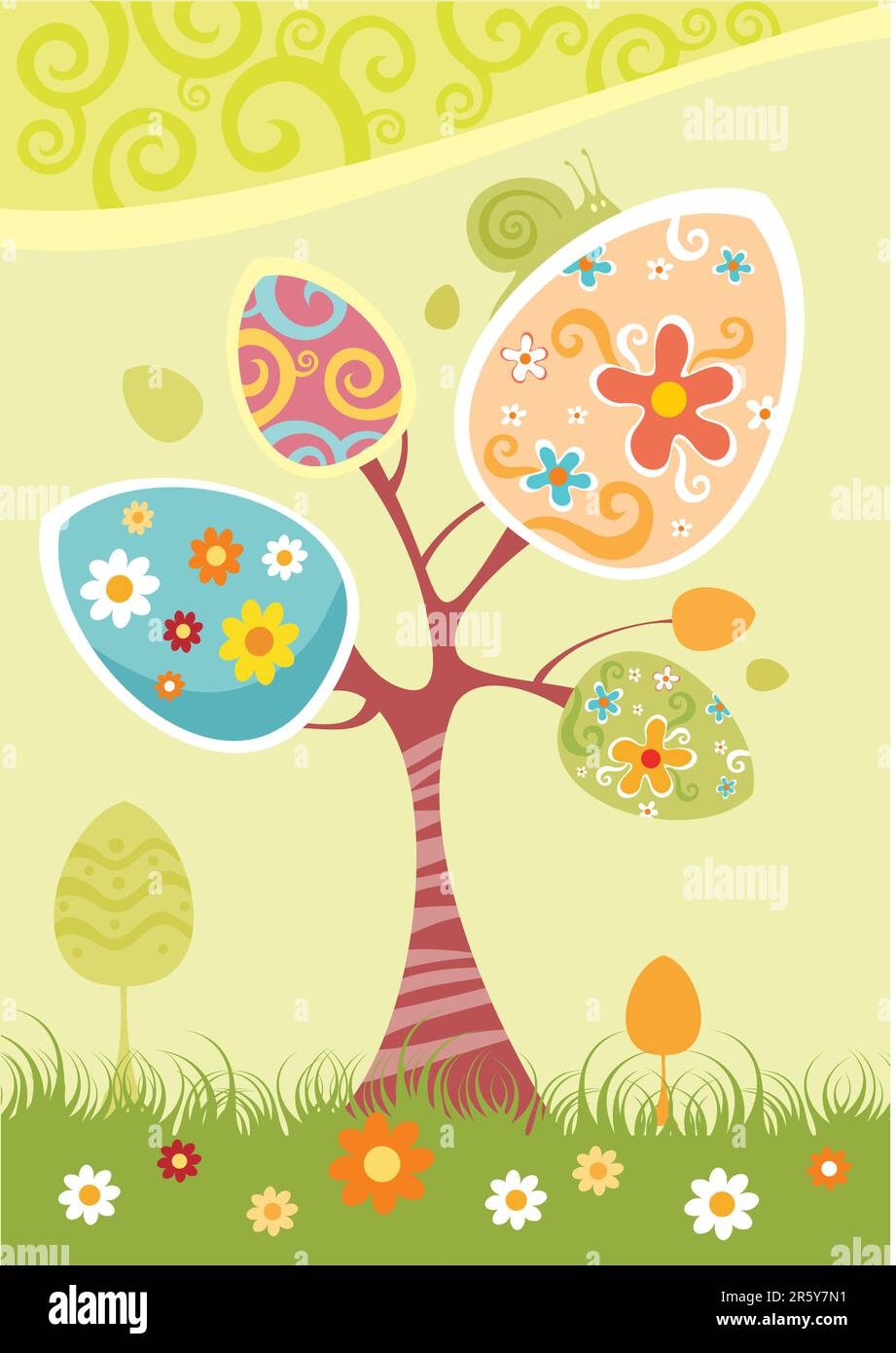vector illustration of a easter tree Stock Vector Image & Art - Alamy