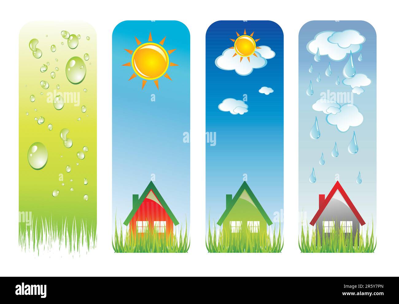 Sun and Clouds Weather Delicate Backgrounds Stock Vector Image & Art ...