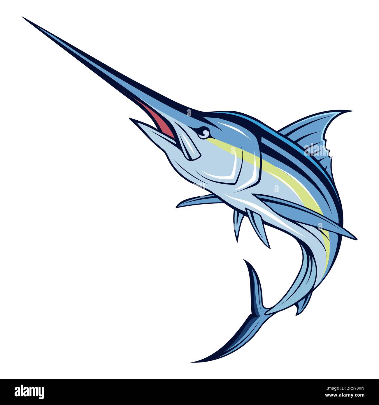 Marlin. Vector illustration of a salwater marlin. Fishing activity ...