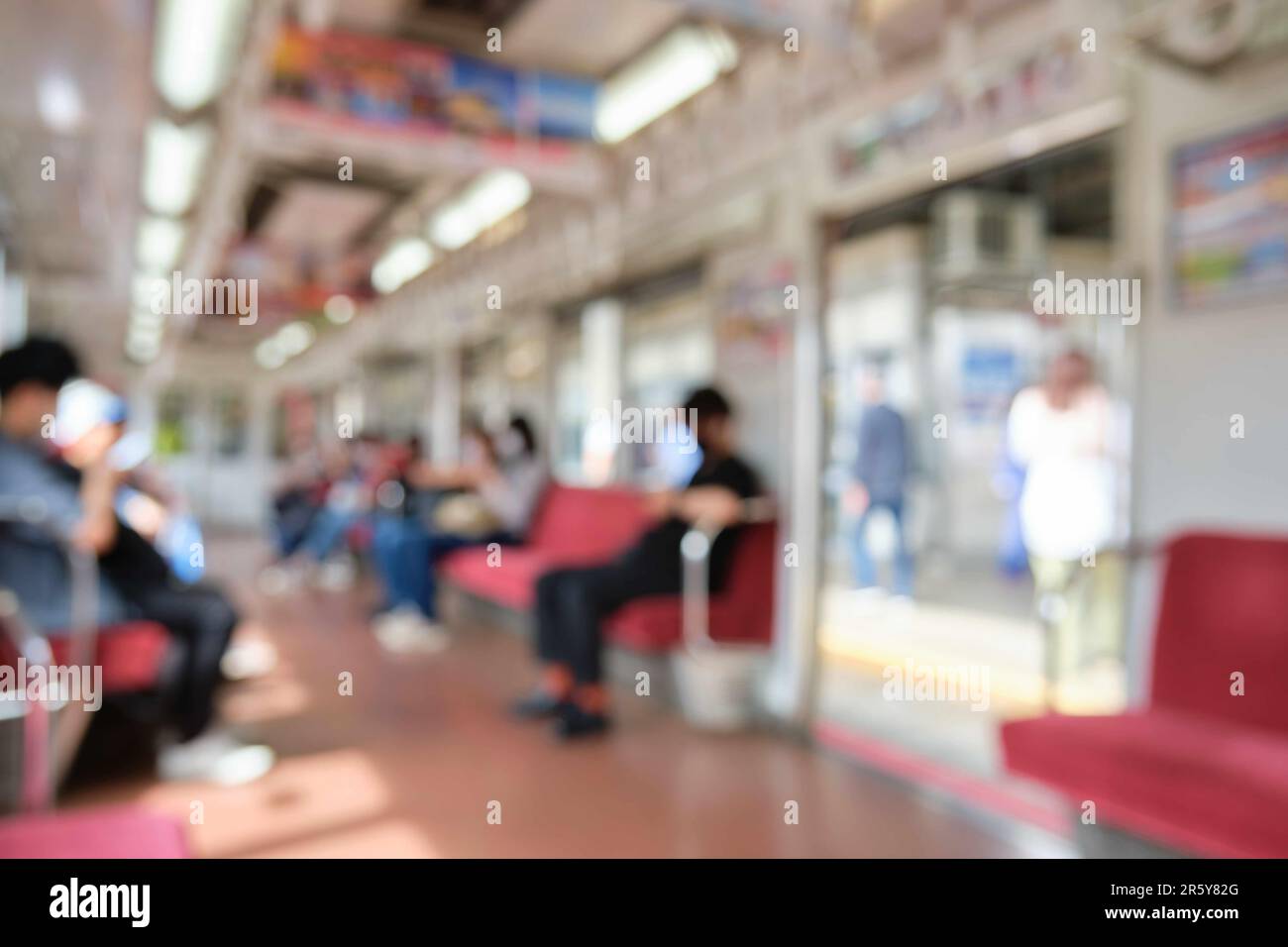 People inside metro train hi-res stock photography and images - Alamy