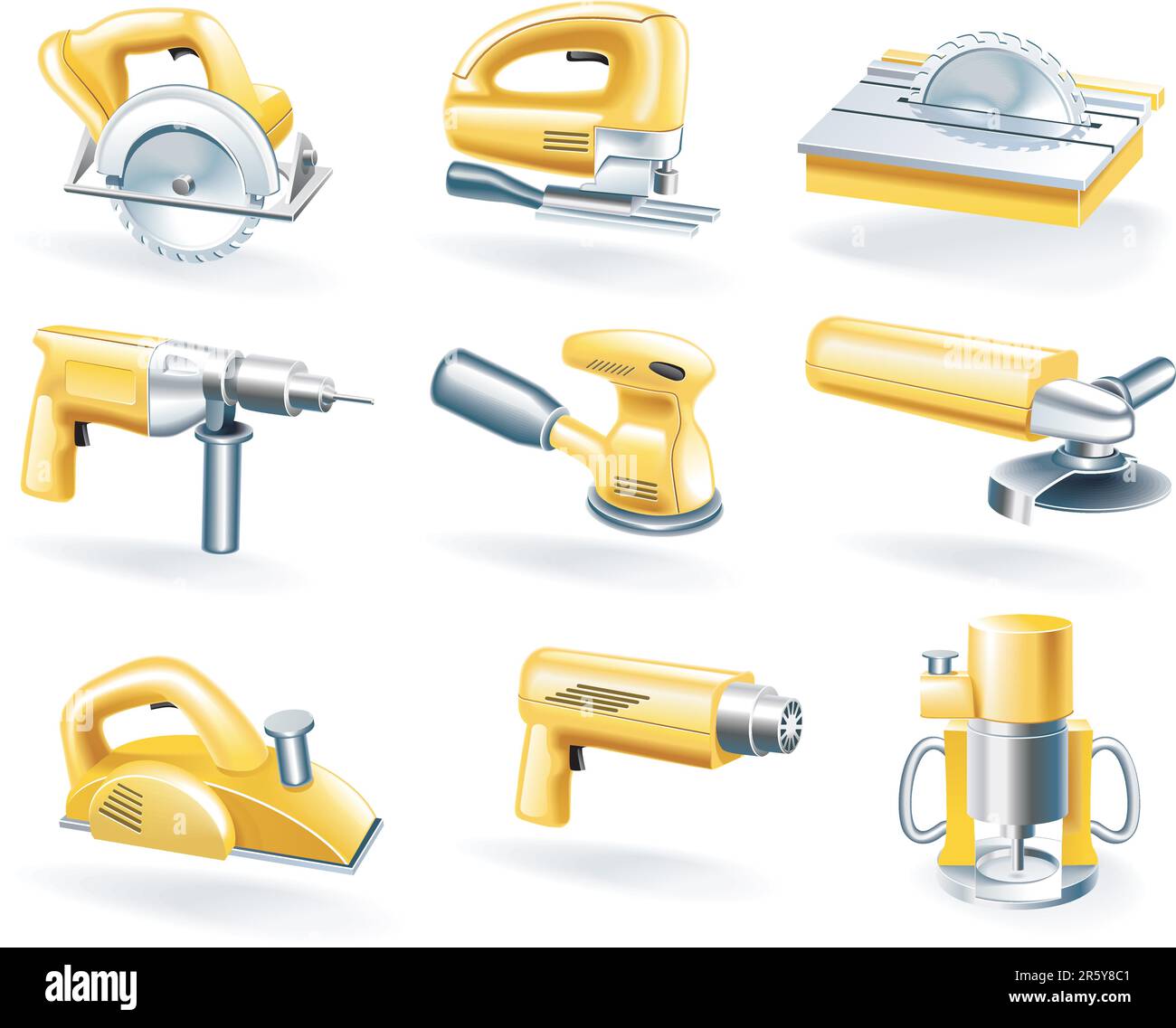 Set of icons with woodworker tools Stock Vector Image & Art - Alamy