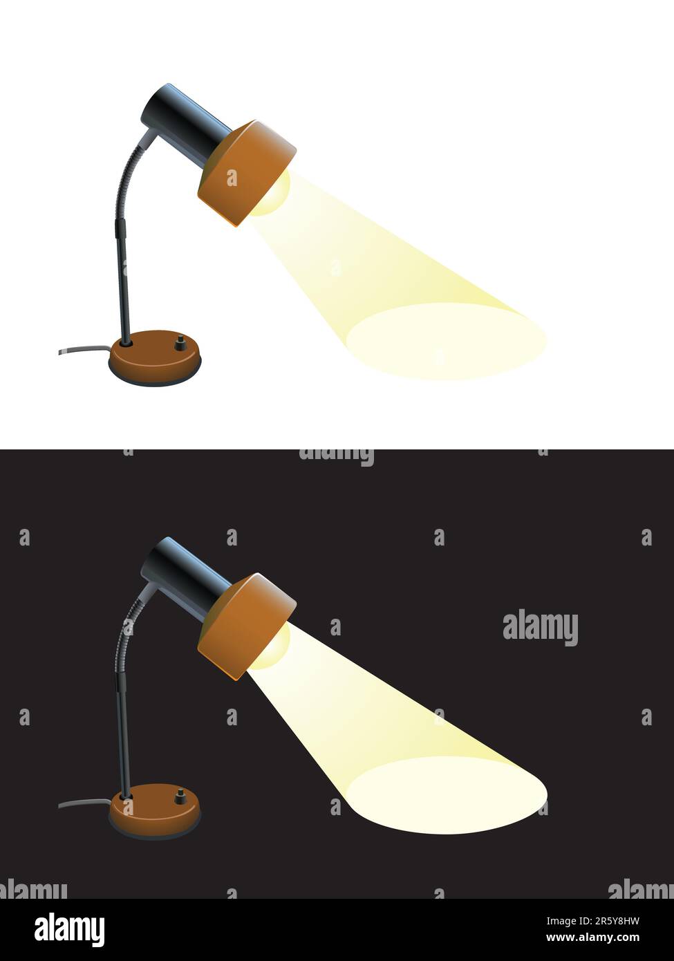 Detailed retro desk lamp and shining light Stock Vector Image & Art - Alamy