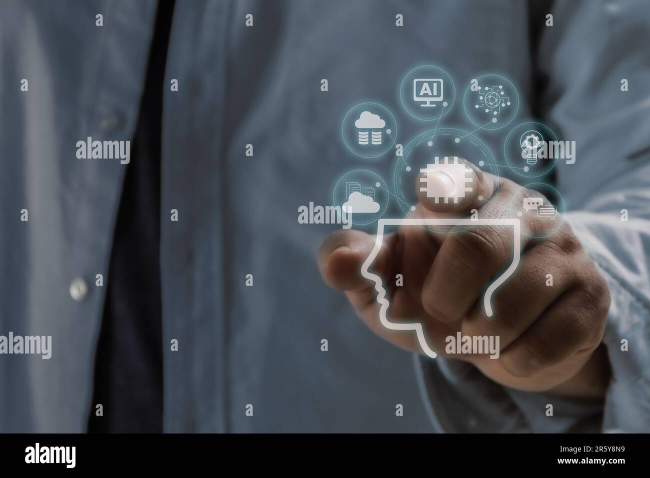 Business connection technology AI (artificial intelligence) learning Internet of Things (IoT ...