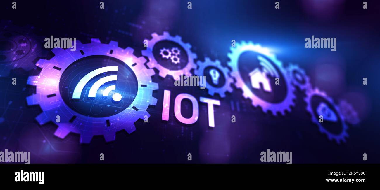 IOT Internet of things Digital transformation Modern Technology concept on virtual screen Stock ...