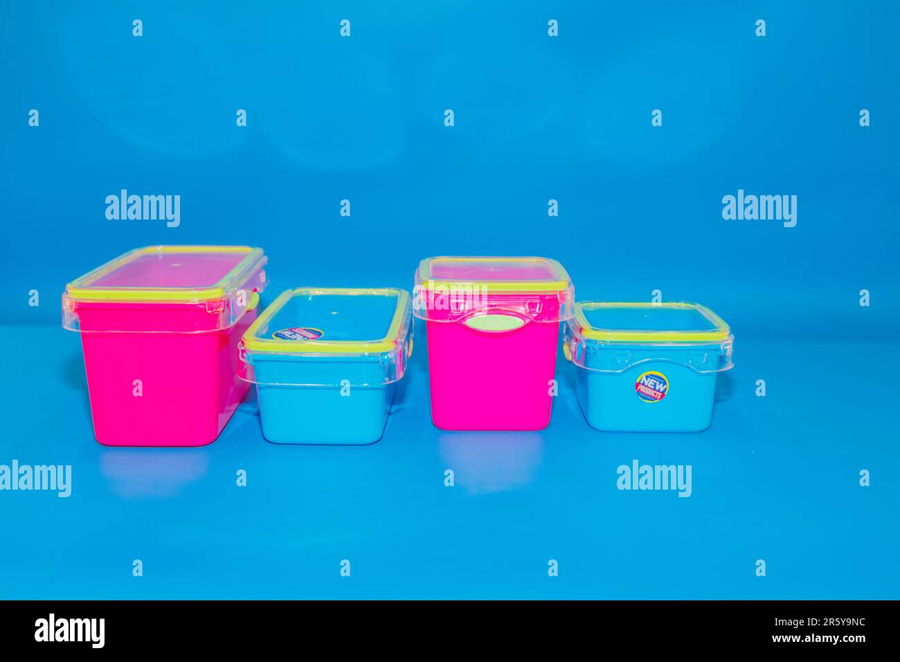 The Multicolored Plastic Lunch Box is a vibrant and practical food ...