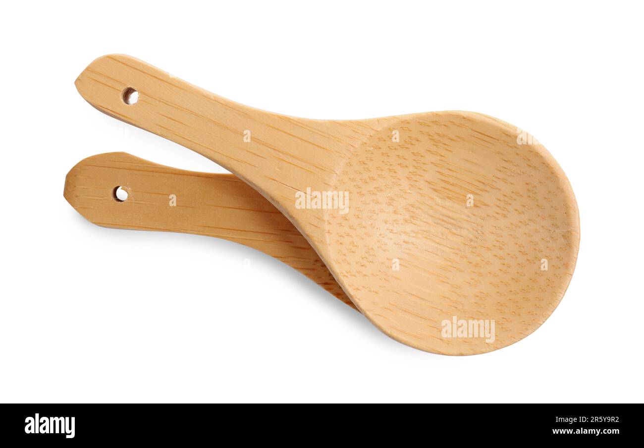 Two new wooden spoons Cut Out Stock Images & Pictures - Alamy