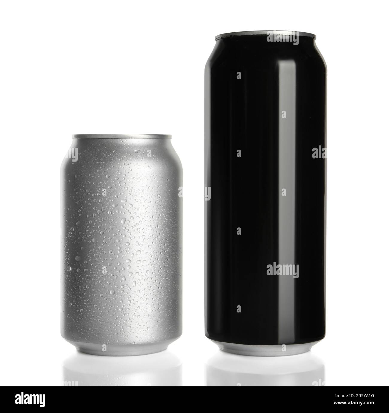 Aluminum cans on white background. Mockup for design Stock Photo - Alamy