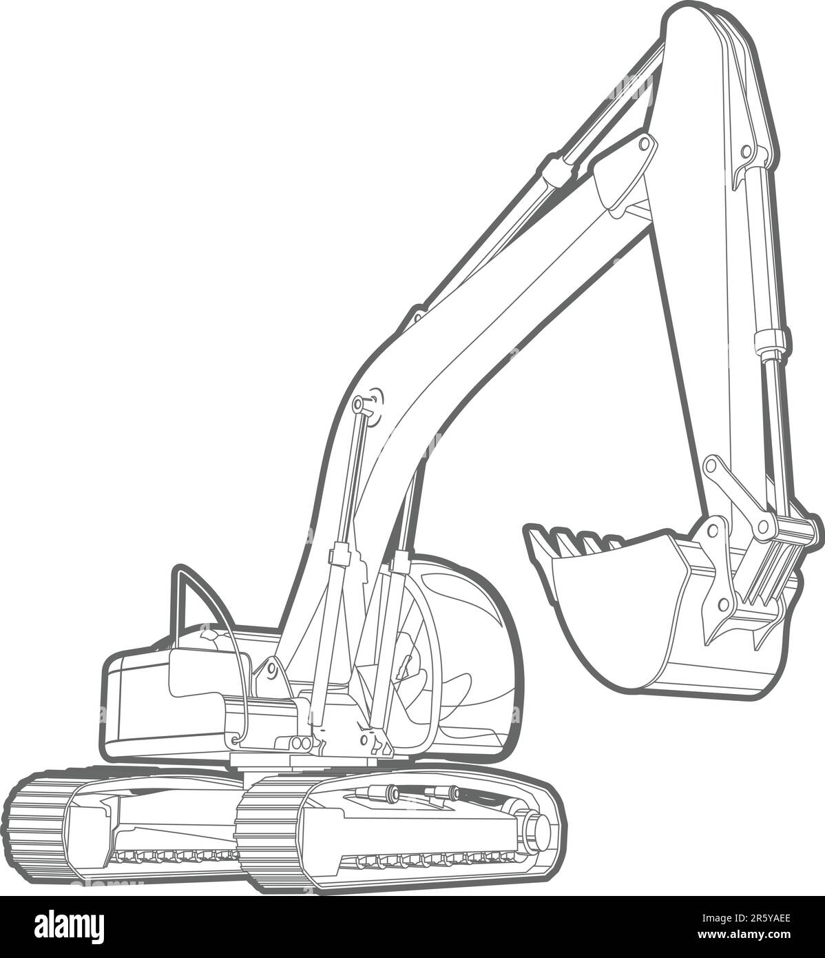 Vector illustration of a excavator. The vector file is in AI-EPS8 ...