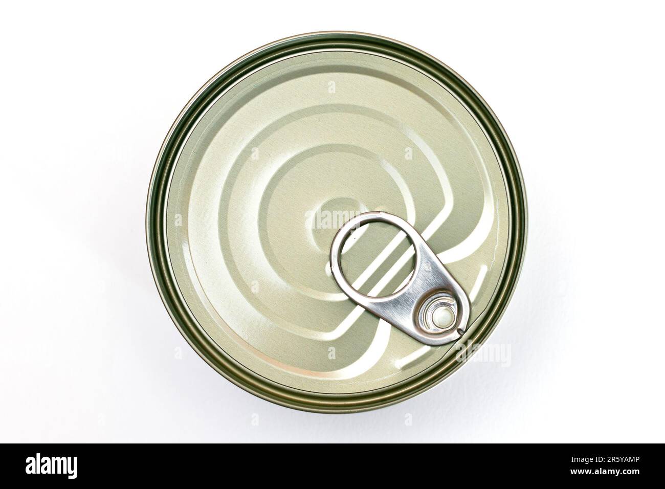 Unopened Tin Can with Blank Edge on White Background. Canned Food ...