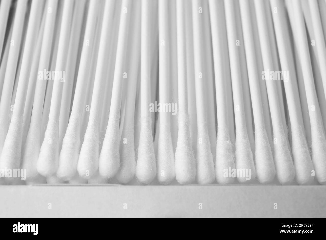New cotton buds in cardboard box, closeup Stock Photo - Alamy